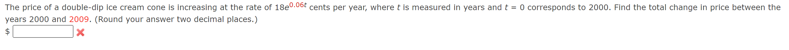 Solved years 2000 and 2009. (Round your answer two decimal | Chegg.com