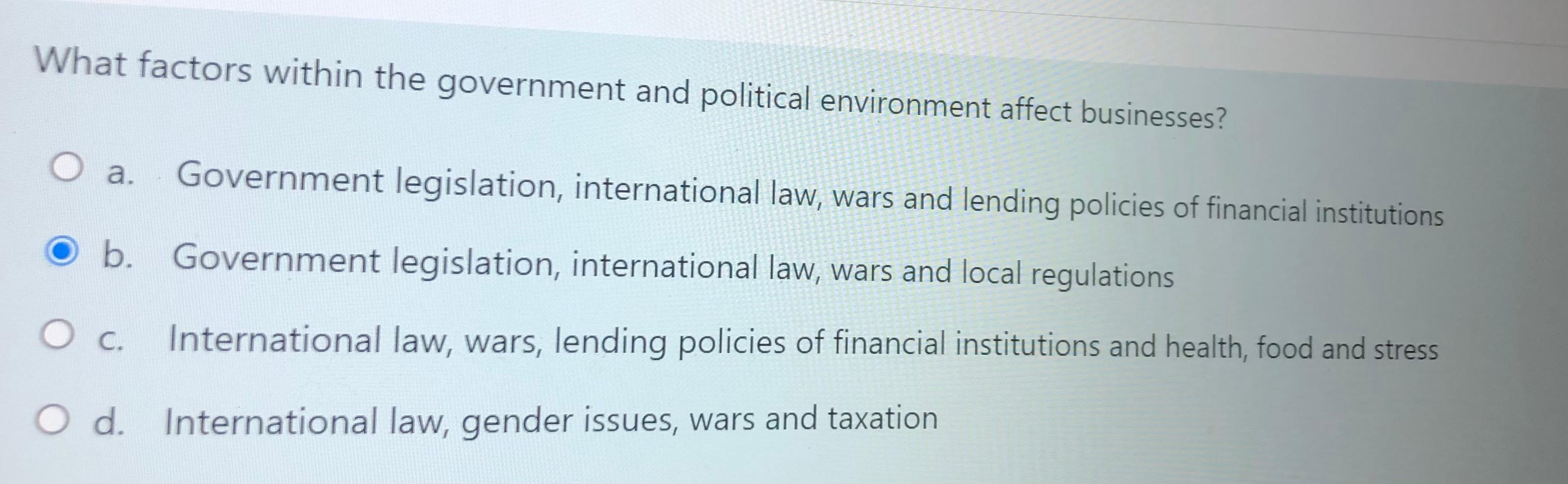 Solved What factors within the government and political | Chegg.com