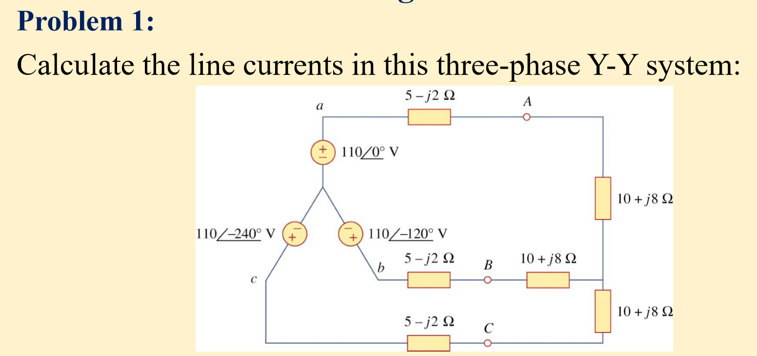 Solved Problem 1: Calculate the line currents in this | Chegg.com
