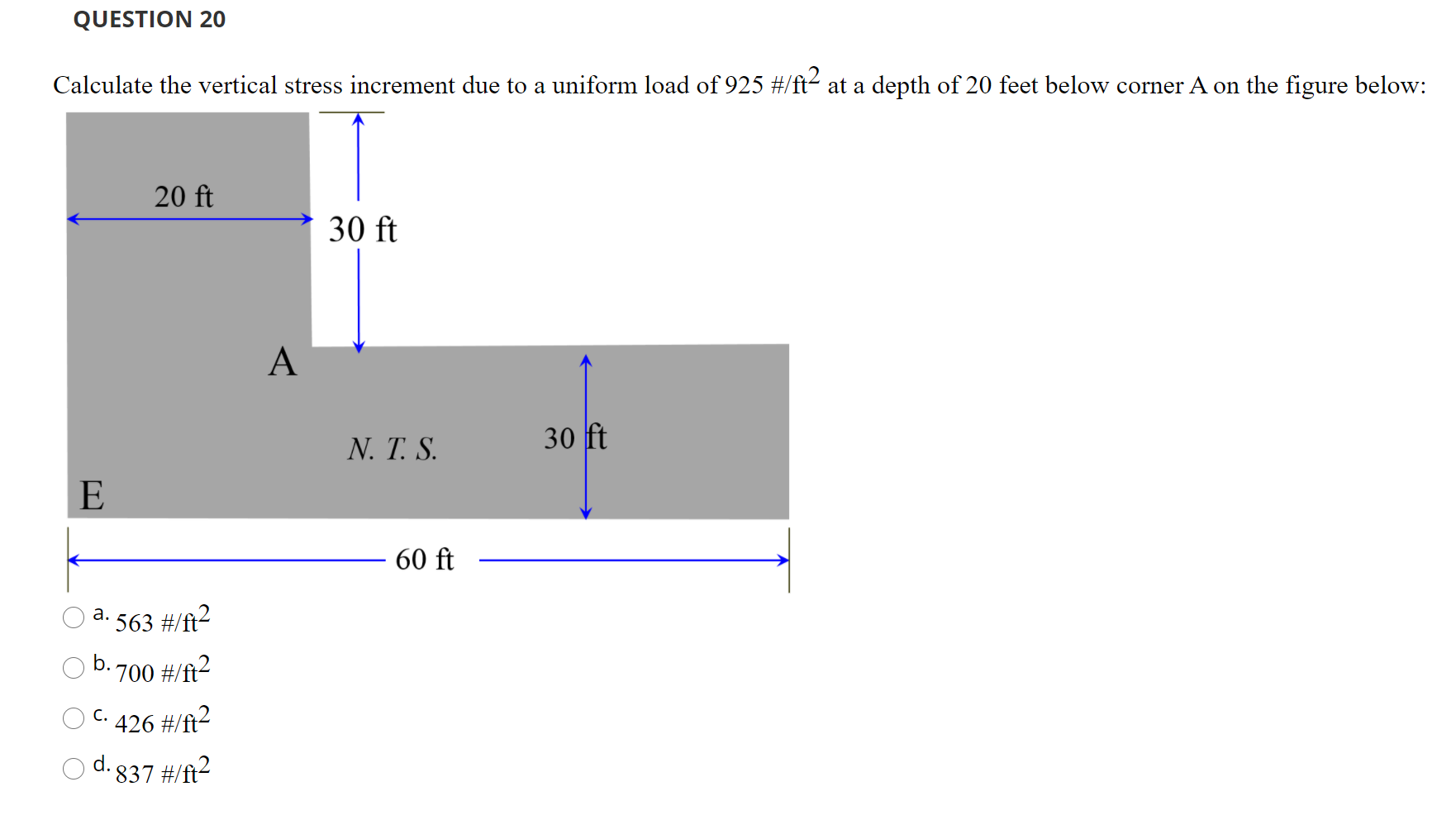 Solved QUESTION 20 Calculate the vertical stress increment | Chegg.com