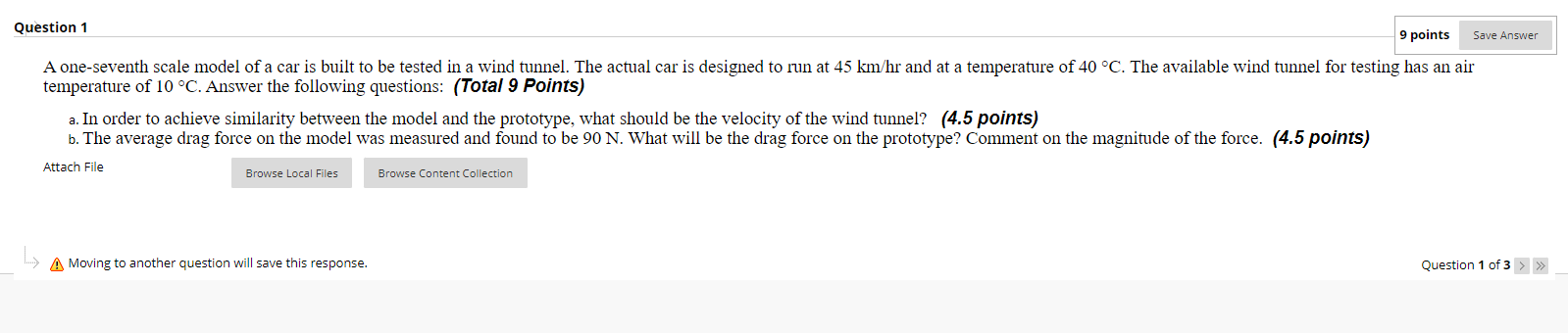Solved Question 1 9 points Save Answer A one-seventh scale | Chegg.com