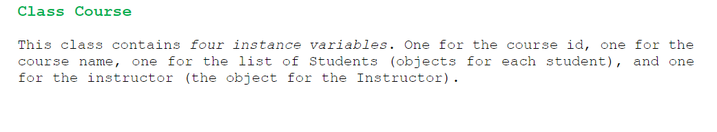 Solved Class Instructor This class contains two | Chegg.com