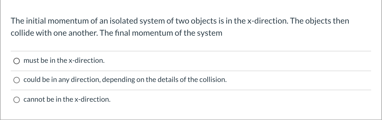 Solved The initial momentum of an isolated system of two | Chegg.com