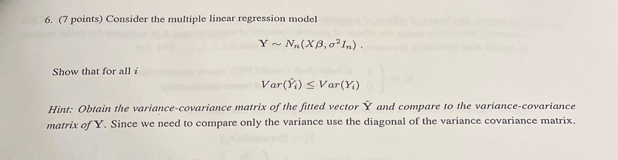 Solved 6. (7 points) Consider the multiple linear regression | Chegg.com Solved 6. (7 points) Consider the multiple linear regression | Chegg.com