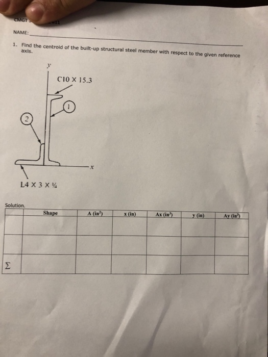Solved Find the centroid of the built up structural steel | Chegg.com