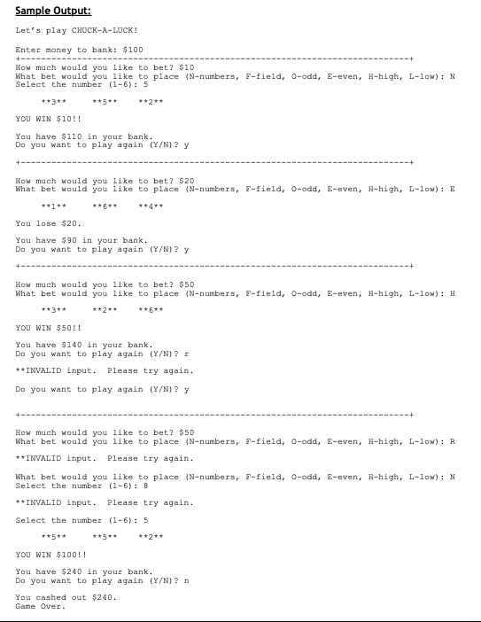 Solved Using C Write A Simulated Dice Game Of 
