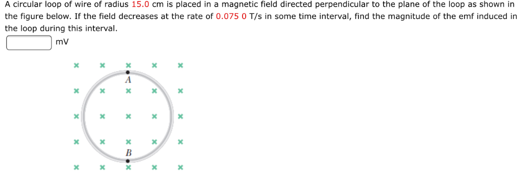 Solved A circular loop of wire of radius 15.0 cm is placed | Chegg.com