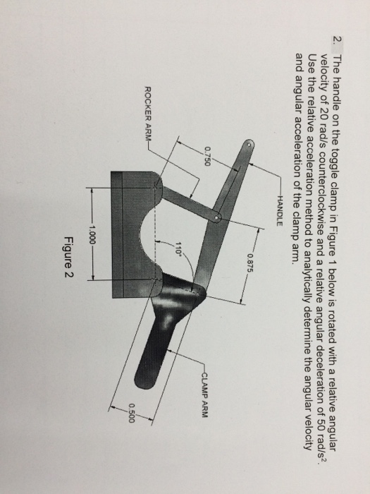 Solved 2. The handle on the toggle clamp in Figure 1 below | Chegg.com