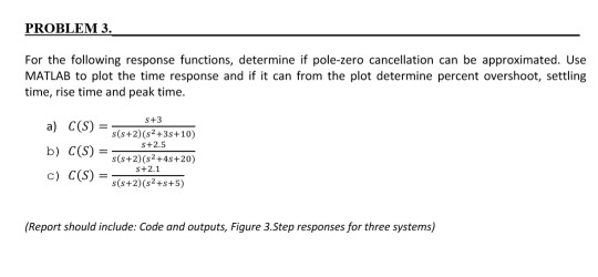 Solved Problem 3 For The Following Response Functions 6155