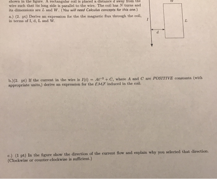 Solved A long straight wire carries a time dependent current | Chegg.com