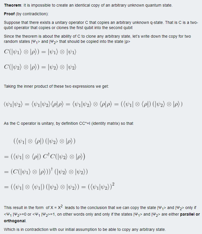 Solved Problem I (20 marks). Quantum No-Cloning Theorem is | Chegg.com