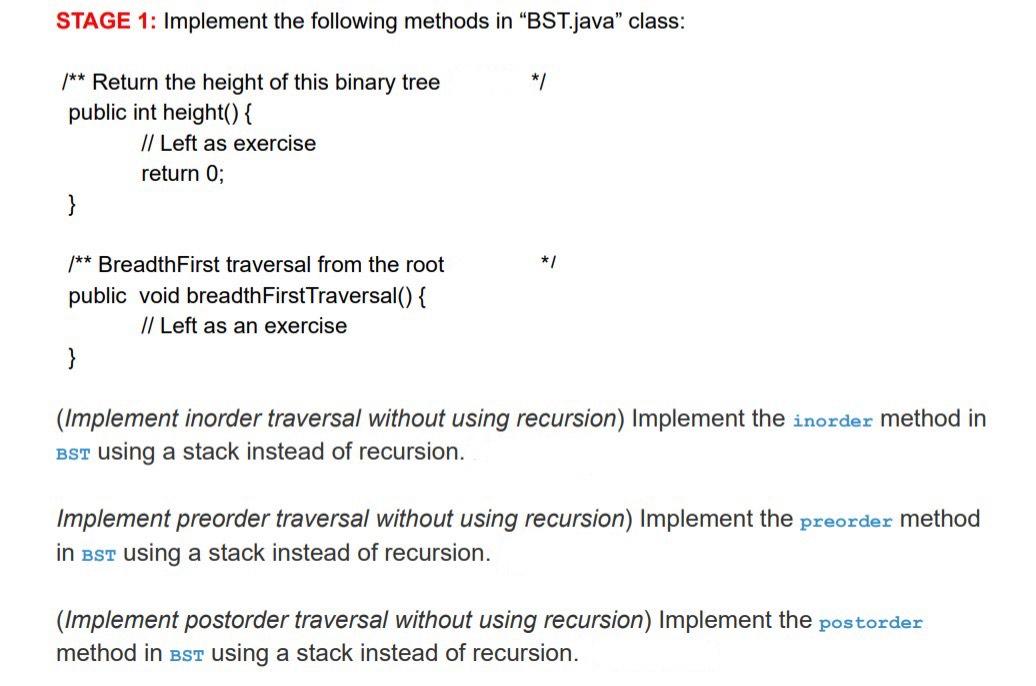 Solved public class BST implements Tree { protected | Chegg.com