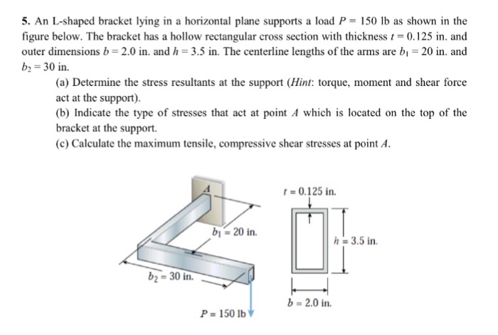 Solved An L-shaped bracket lying in a horizontal plane | Chegg.com