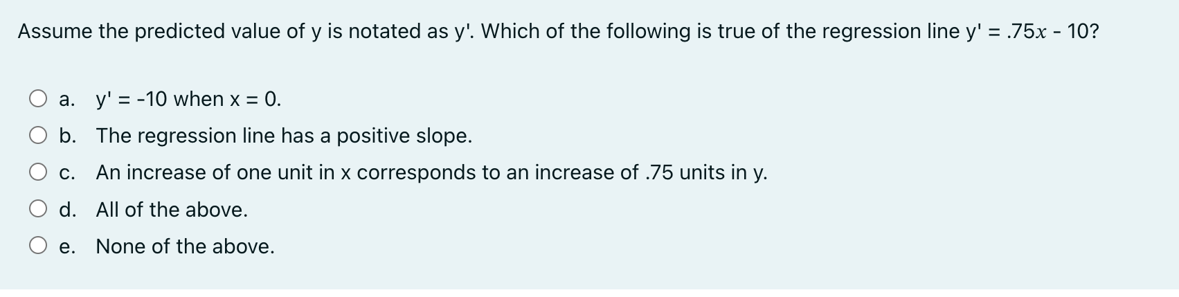 Solved Assume the predicted value of y is notated as y′. | Chegg.com