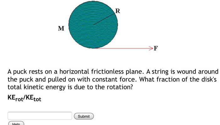 Solved A puck rests on a horizontal frictionless plane. A | Chegg.com
