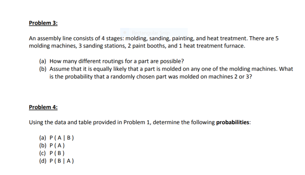 Solved Problem 3: An assembly line consists of 4 stages: | Chegg.com