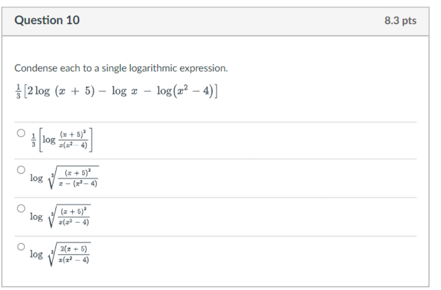 Expand the logarithmic expression. | Chegg.com