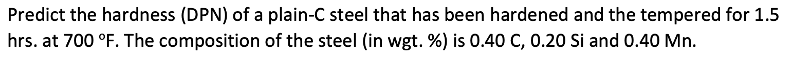 Solved Predict the hardness (DPN) of a plain-C steel that | Chegg.com