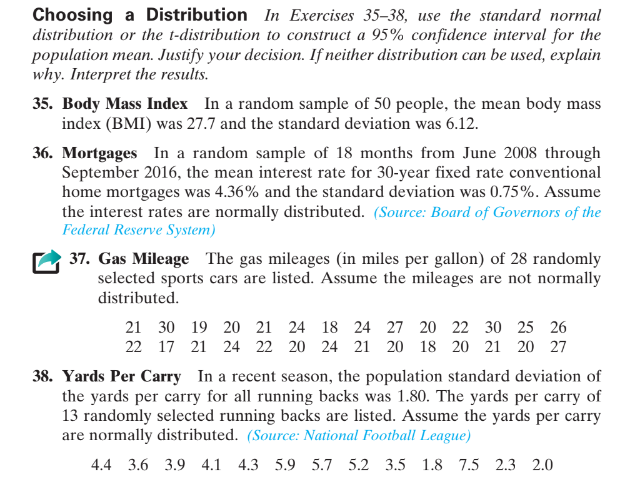 Choosing a Distribution In Exercises 35-38, use the | Chegg.com