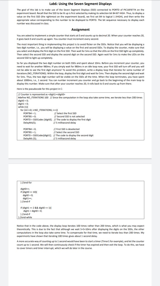 using the assembly language and a PIC16F877A | Chegg.com
