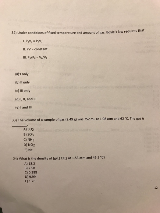 Solved 32) Under conditions of fixed temperature and amount | Chegg.com
