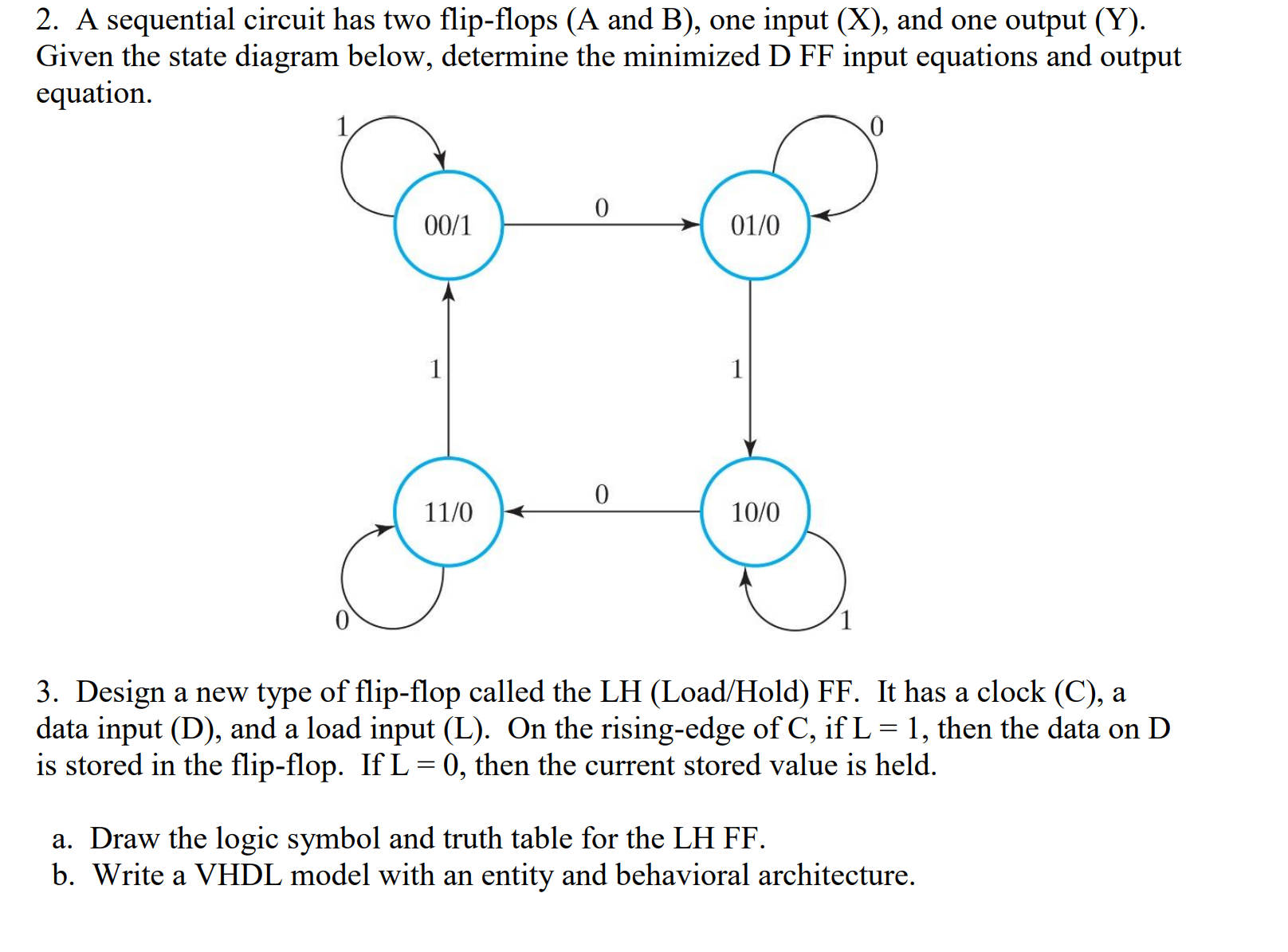 Solved 2. A sequential circuit has two flip-flops (A and B), | Chegg.com