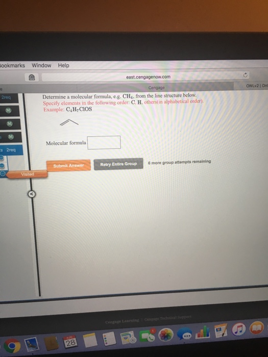 Solved Determine A Molecular Formula E G Ch 4 From The
