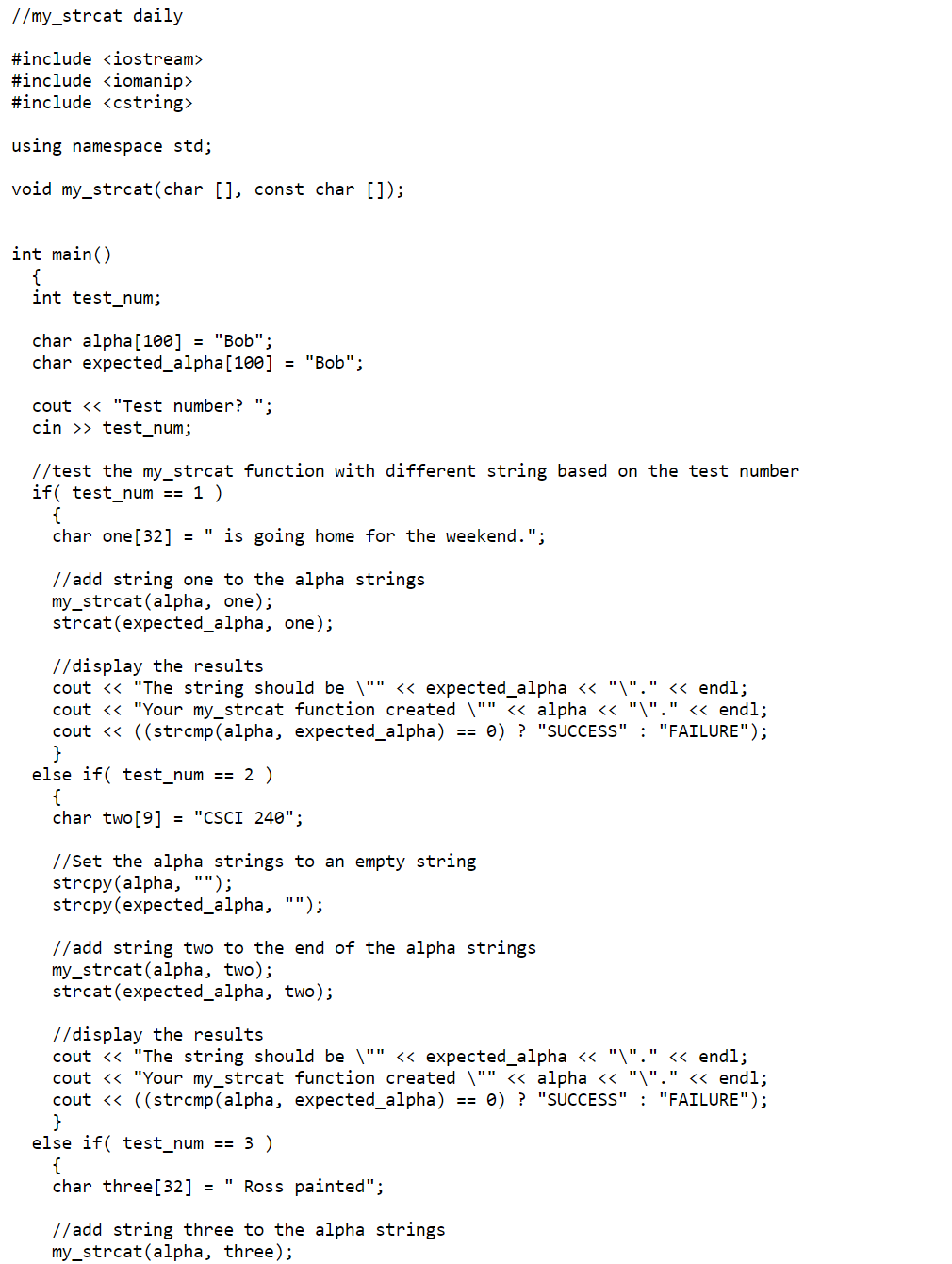 Solved This is a C++ program where we are told to find our | Chegg.com