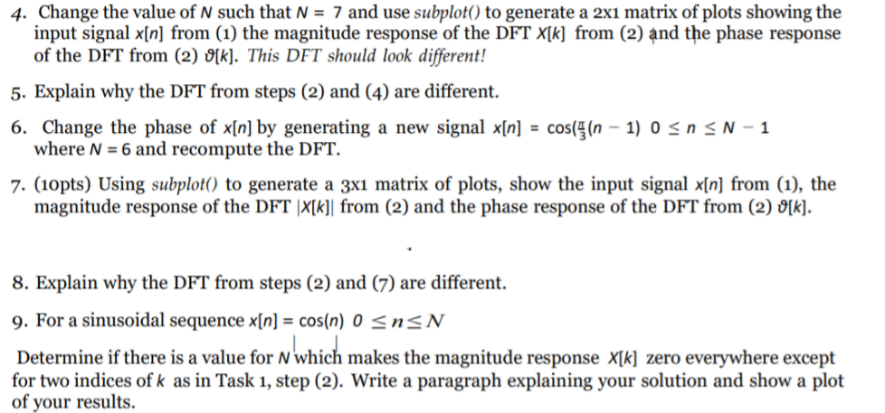 Solved The Discrete Fourier Transform & Filtering Implement | Chegg.com