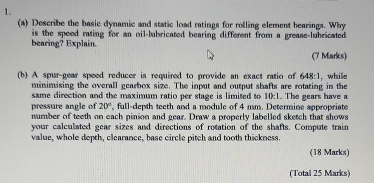 Solved (a) Describe the basic dynamic and static load | Chegg.com