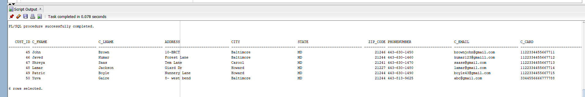 Solved This is the customers table. I want to write a PL/SQL | Chegg.com