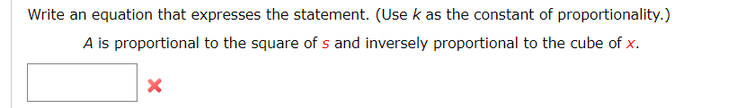Solved Write An Equation That Expresses The Statement Use