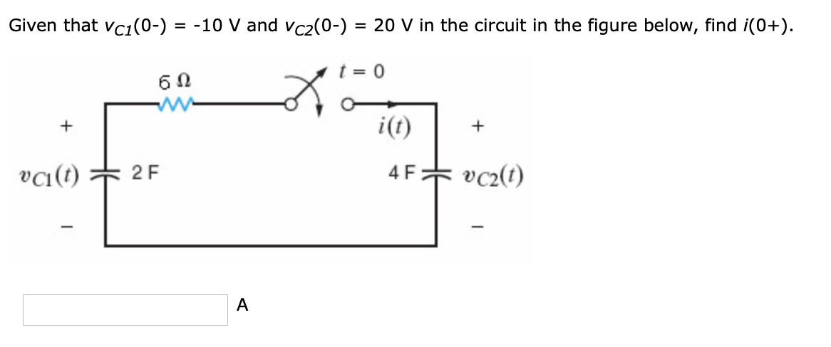 Solved Given that vci(0-) = -10 V and vc2(0-) = 20 V in the | Chegg.com