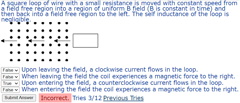 Solved A square loop of wire with a small resistance is | Chegg.com