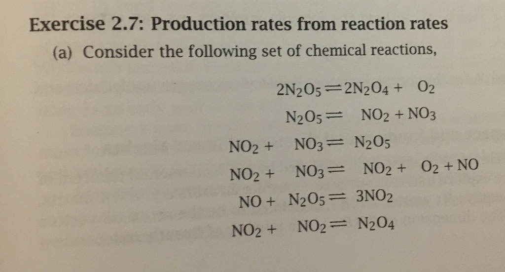 Solved Exercise 2.7: Production rates from reaction rates | Chegg.com
