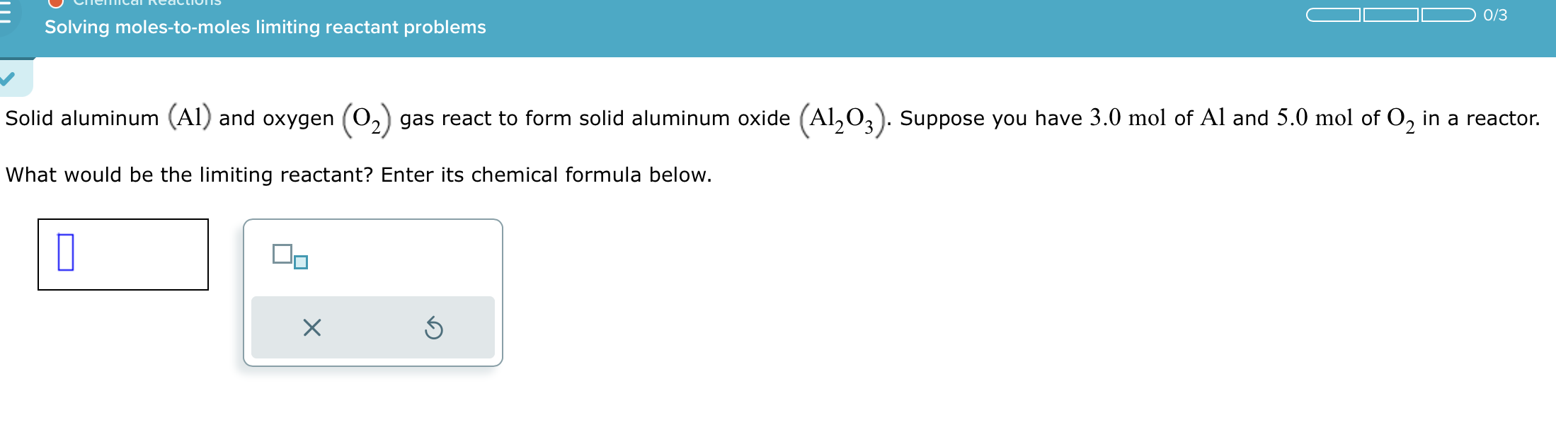 Solid aluminum (Al) ﻿and oxygen (O2) ﻿gas react to | Chegg.com