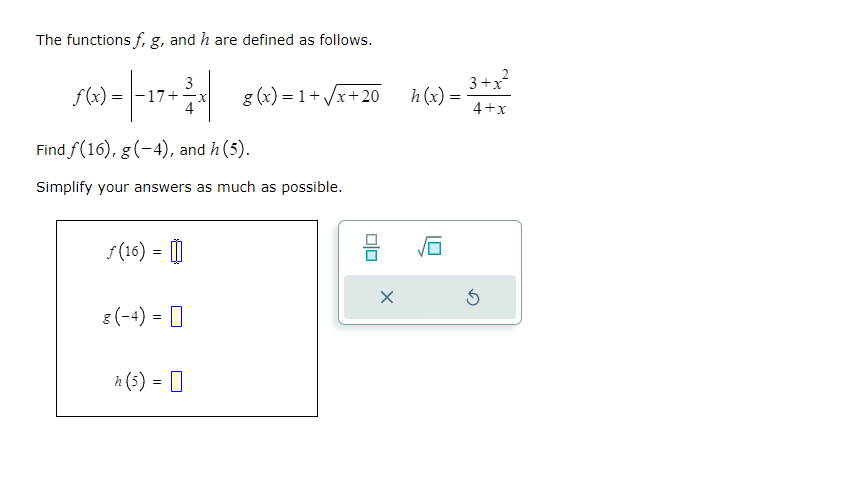 Solved The functions f,g, and h are defined as follows. | Chegg.com