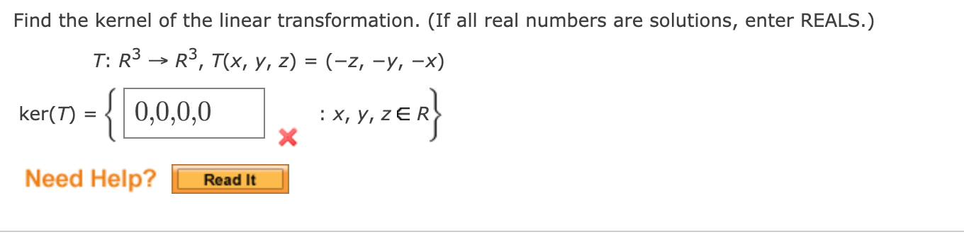Solved Find The Kernel Of The Linear Transformation If All