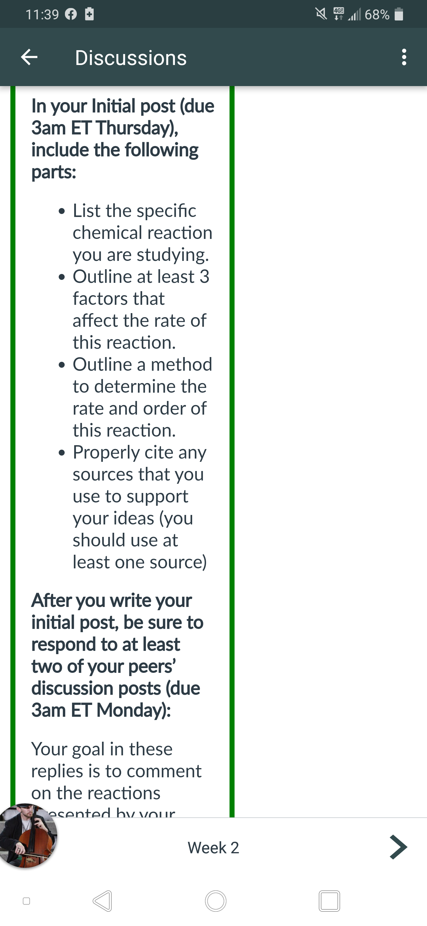 In your Initial post (due 3am ET Thursday), include | Chegg.com