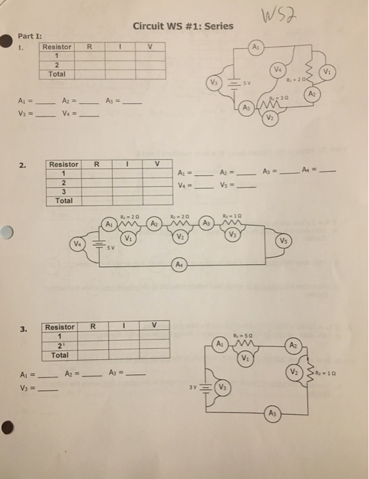 Solved WS2 Circuit WS #1: Series Part I: Resistor R Ai Total | Chegg.com