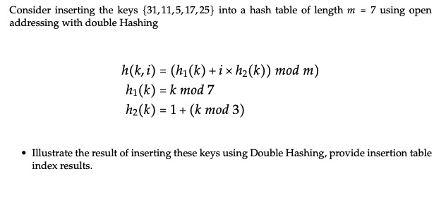 Solved Consider inserting the keys {31,11,5, 17, 25} into a | Chegg.com
