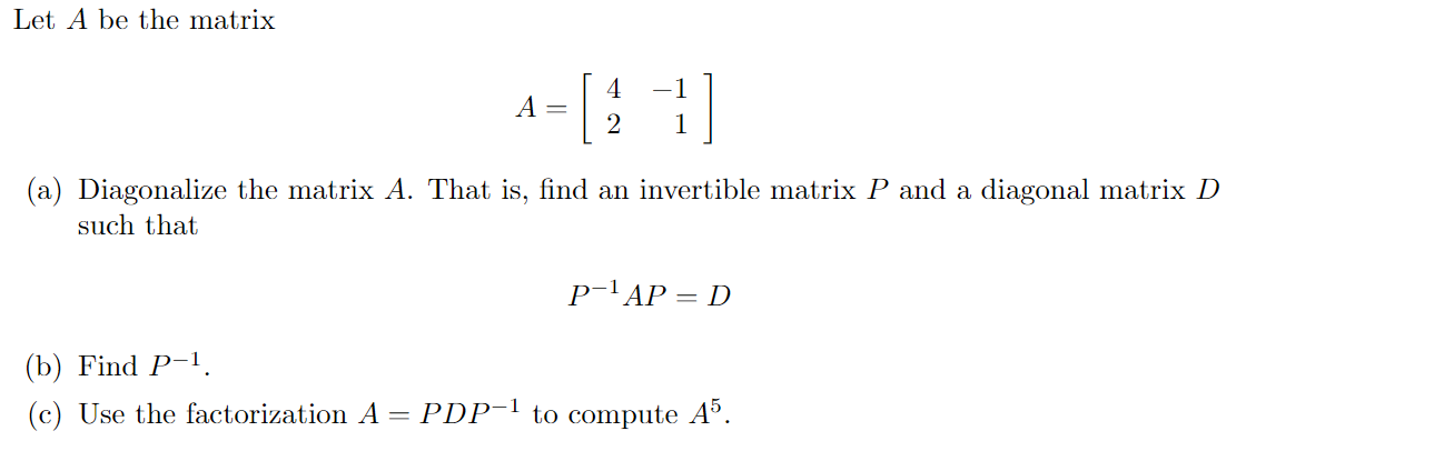 Solved Let \\( A \\) be the matrix \\[ | Chegg.com