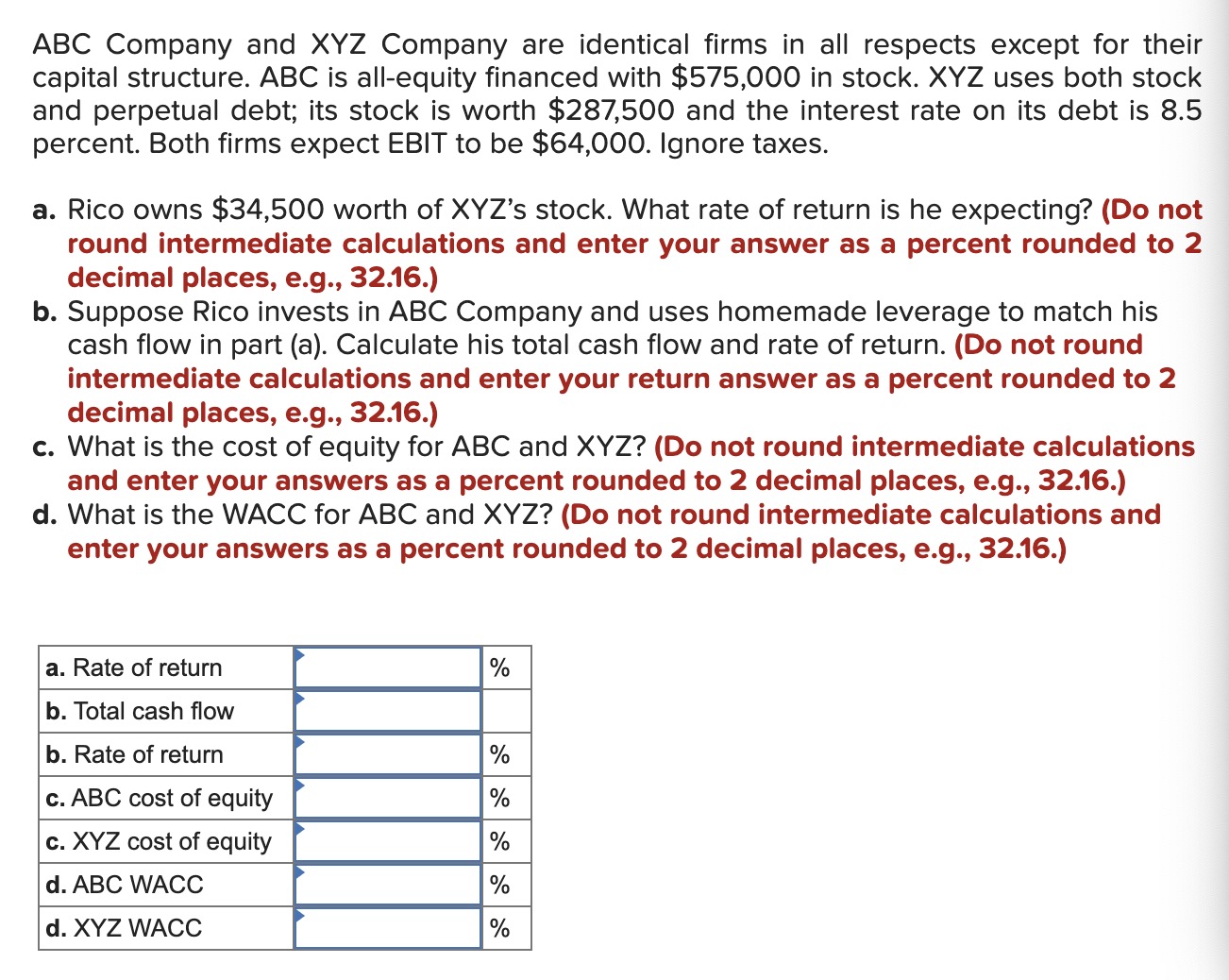 Solved ABC Company and XYZ Company are identical firms in | Chegg.com