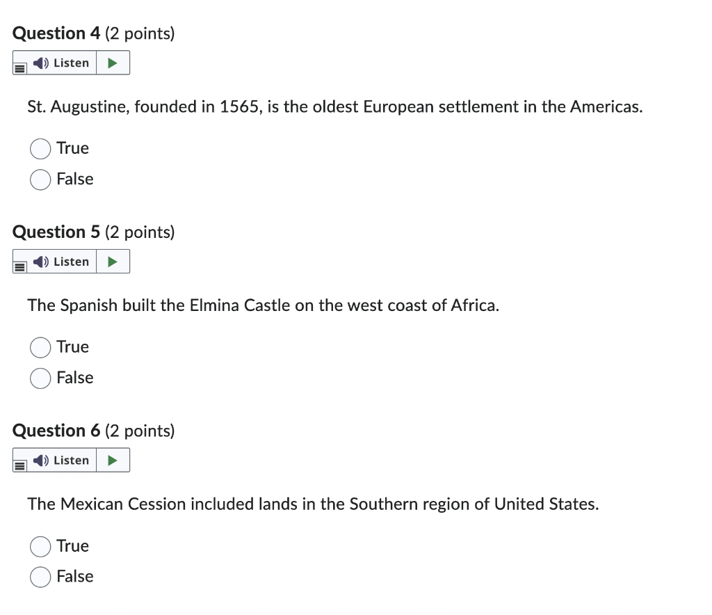 Solved St. Augustine, founded in 1565 , is the oldest | Chegg.com