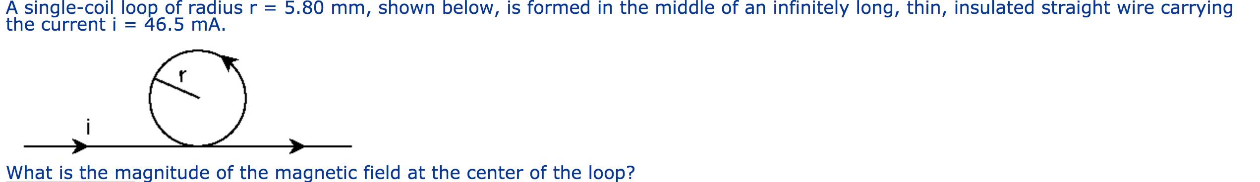 Solved A single-coil loop of radius r = 5.80 mm, shown | Chegg.com