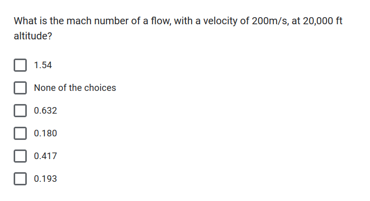 Solved What is the mach number of a flow, with a velocity of | Chegg.com