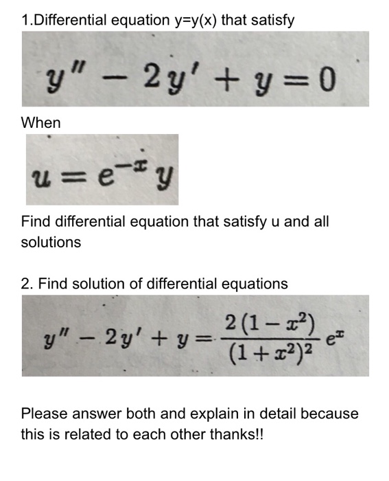 Solved 1·Differential equation y=y(x) that satisfy y"-2y, + | Chegg.com