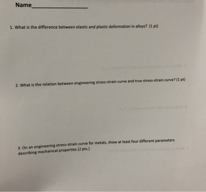 Solved Name 1. What is the difference between elastic and | Chegg.com