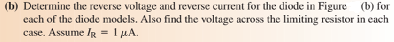 Solved (b) Determine the reverse voltage and reverse current | Chegg.com