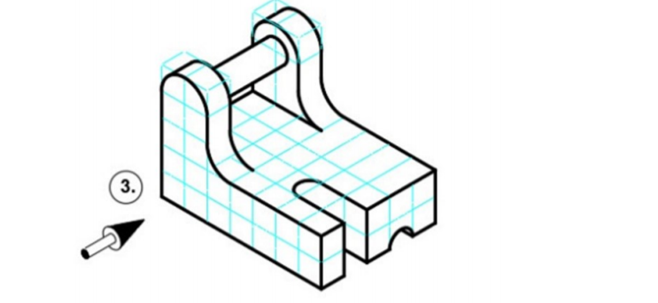 Solved Draw Front, Top, Side views with hidden lines and | Chegg.com